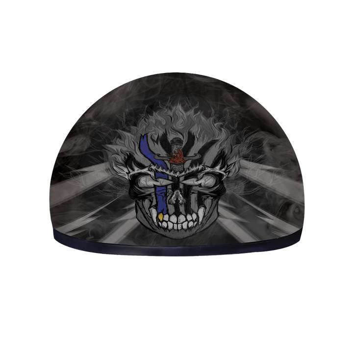 DOT Approved Daytona Motorcycle Half Face Helmet - Skull Cap Graphics ...