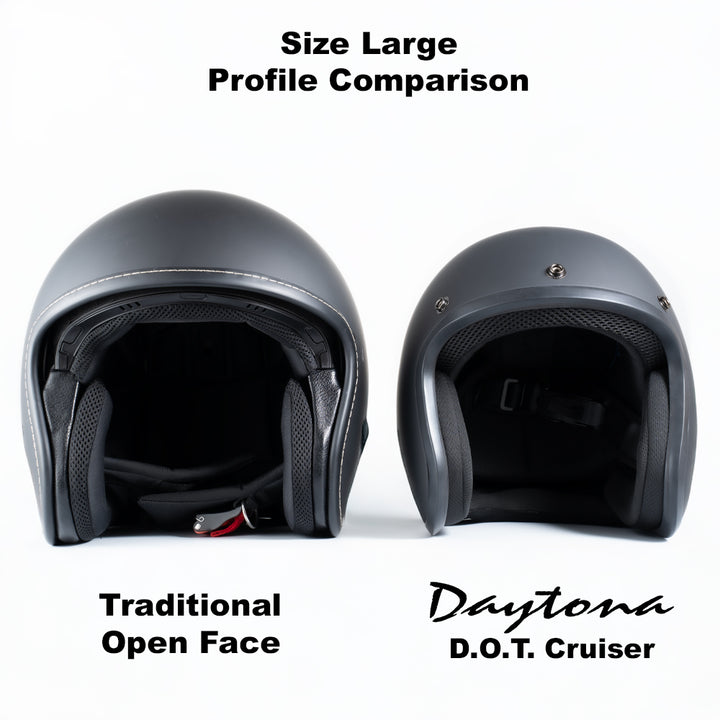 DOT Approved Daytona Cruiser Open Face Motorcycle Helmet - Men, Women ...